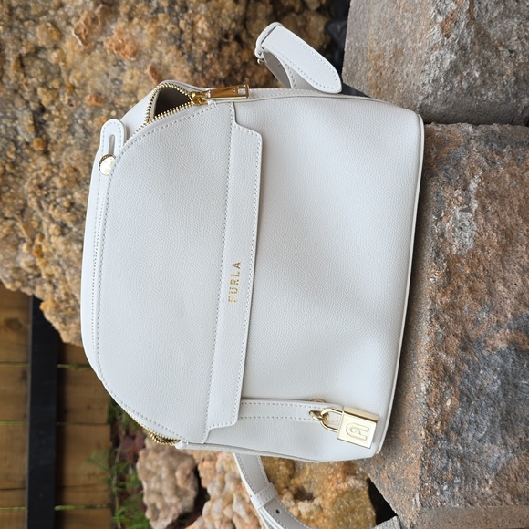 Furla | Bags | Furla Authentic New Piper Small Backpack White Leather ...